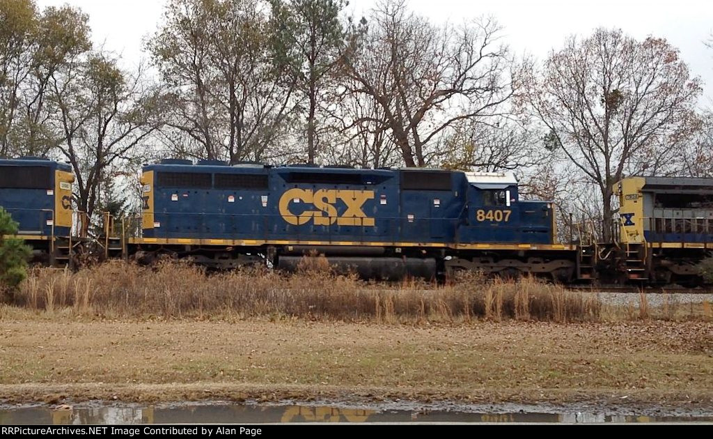CSX 7824, 8407, and 2490 head WB